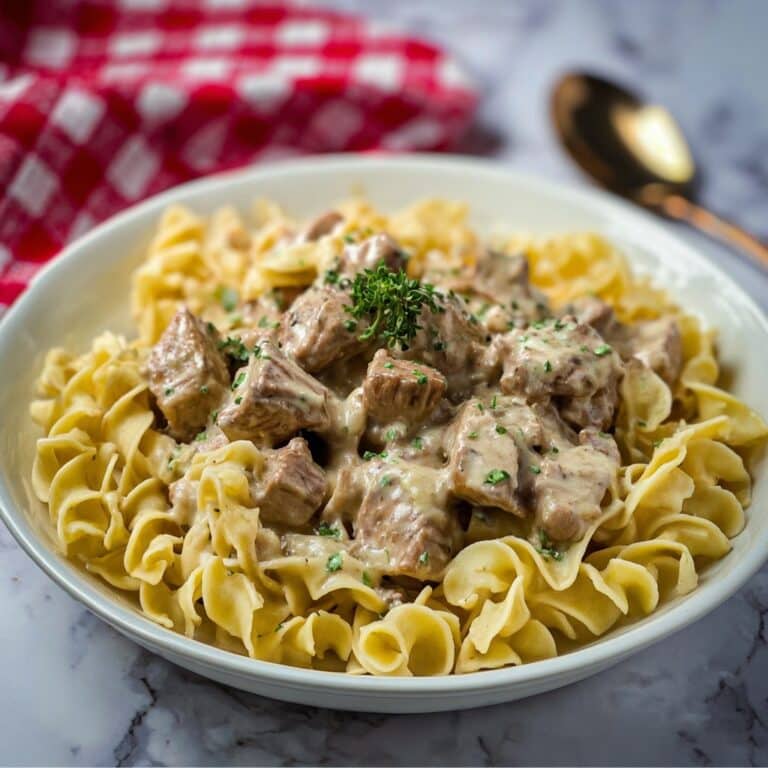 Easy Crockpot Cheesy Beef and Noodles - Comfort Food Magic
