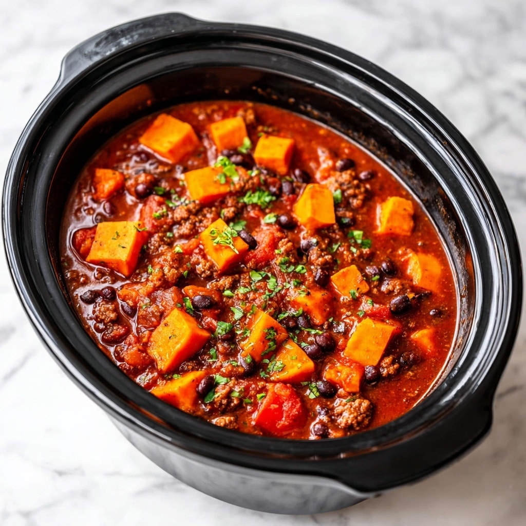 Slow Cooker Sweet Potato Black Bean Chili | Hearty & Easy